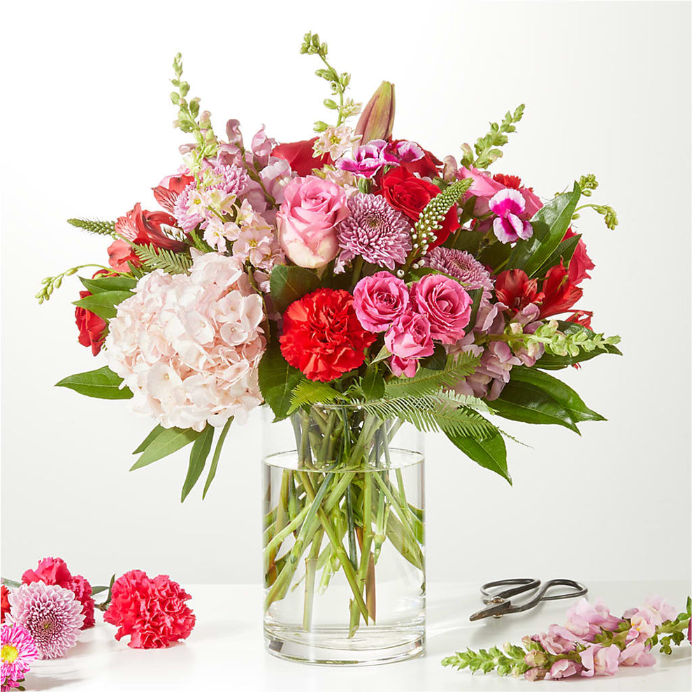 Swooning Over You - A Florist Original – pink, red flower arrangement ...