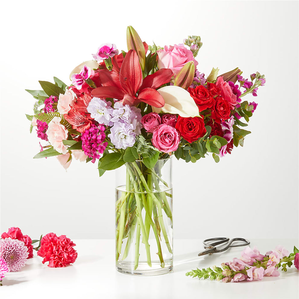 Swooning Over You - A Florist Original – pink, red flower arrangement ...