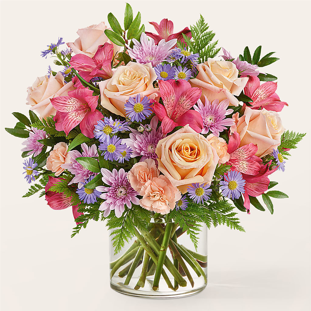 Sunset Serenade Bouquet – lavender, peach, pink, purple flower ...